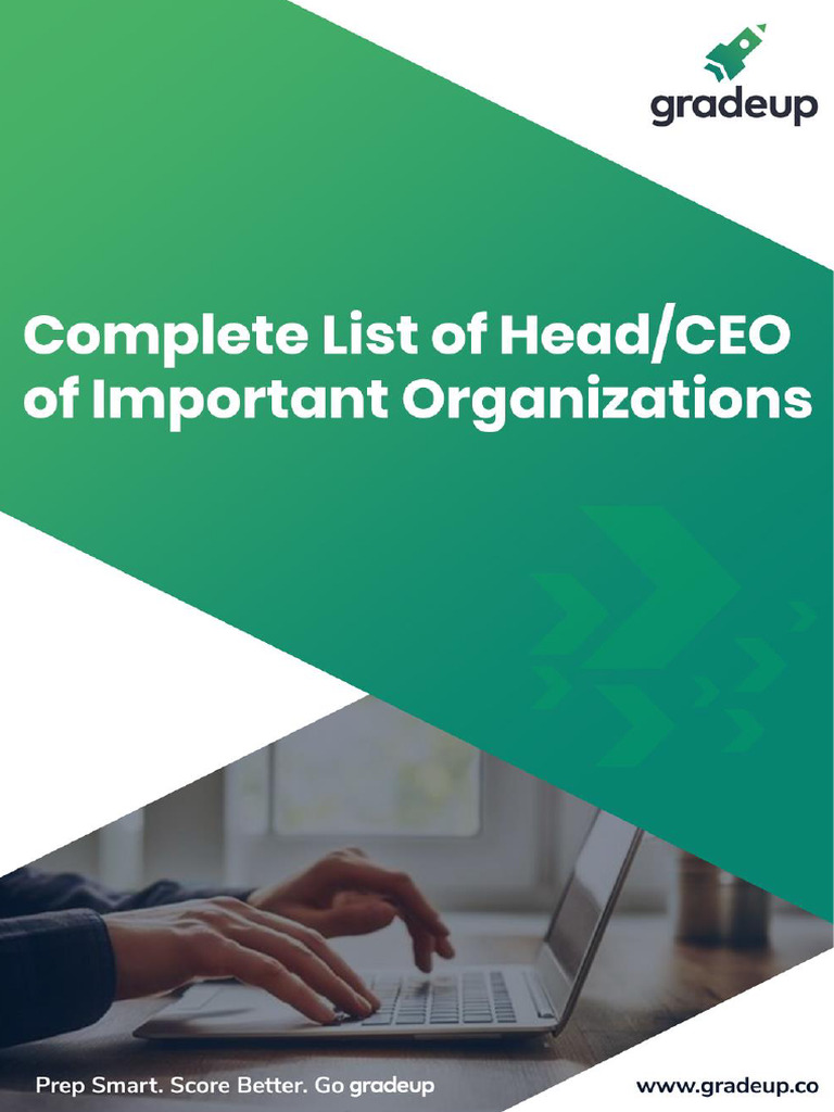 Complete List of Imp Organizations Head 84 | PDF | Government Of India ...