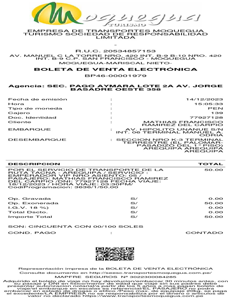 Boleta de Venta Electrónica | PDF