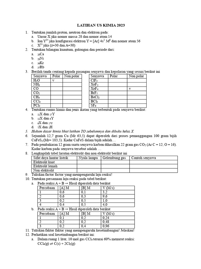 Latihan ASS Kimia-2 | PDF