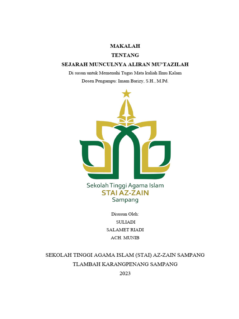 Makalah MU'TAZILAH (Ilmu Kalam) | PDF