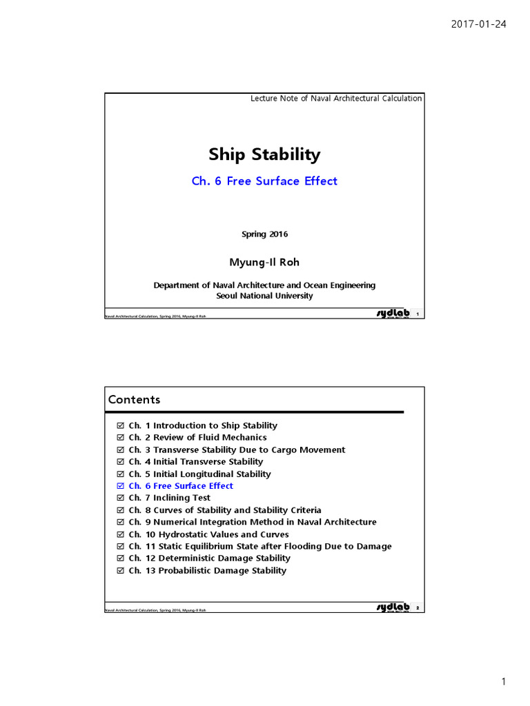 Ship Stability: Free Surface Effect | PDF | Buoyancy | Classical Mechanics