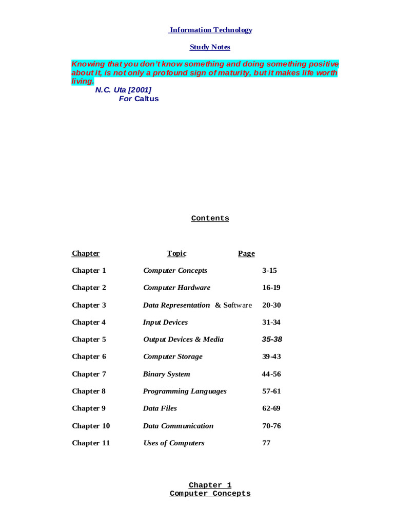 Itc Notes | PDF | Computer Program | Programming Itc Notes | PDF | Computer Program | Programming