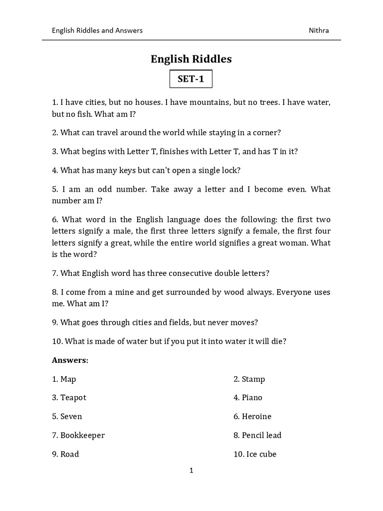 English riddles | PDF