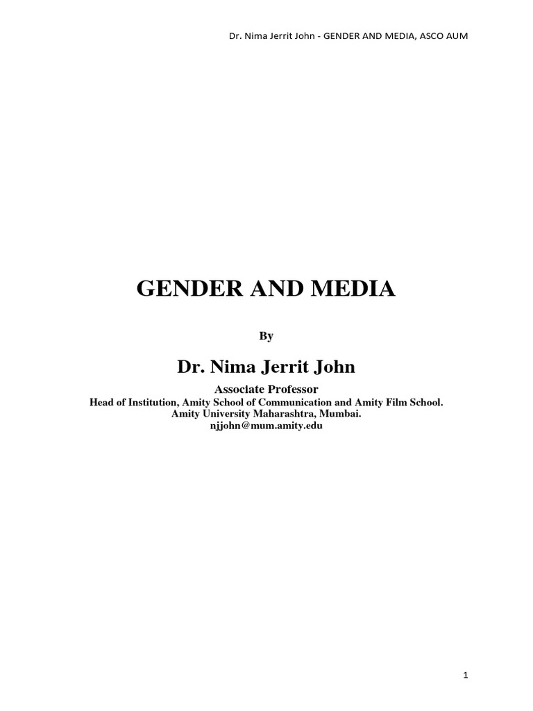 Gender and Media - Notes | PDF | Gender Studies | Feminism