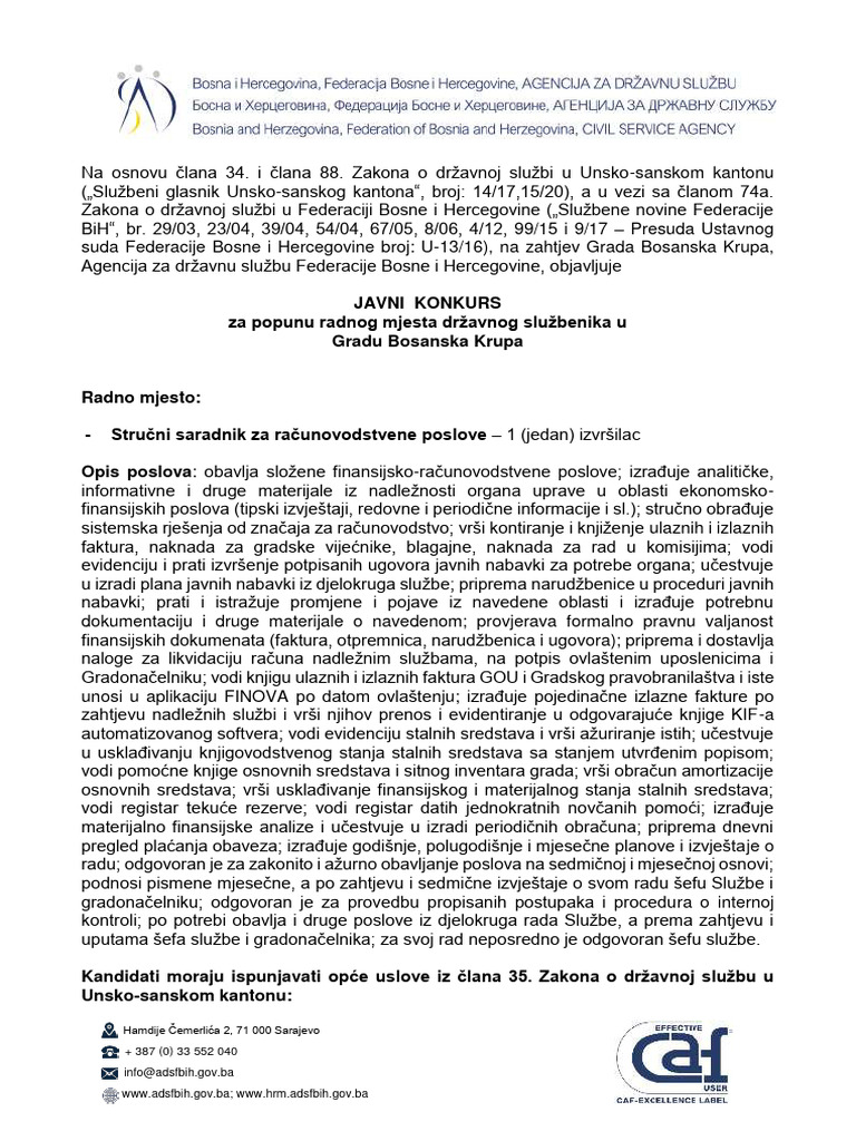 Tekst Javnog Konkursa | PDF