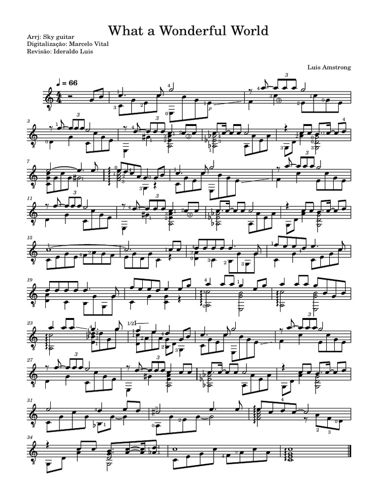 What a Wonderful World Sheet Music | PDF