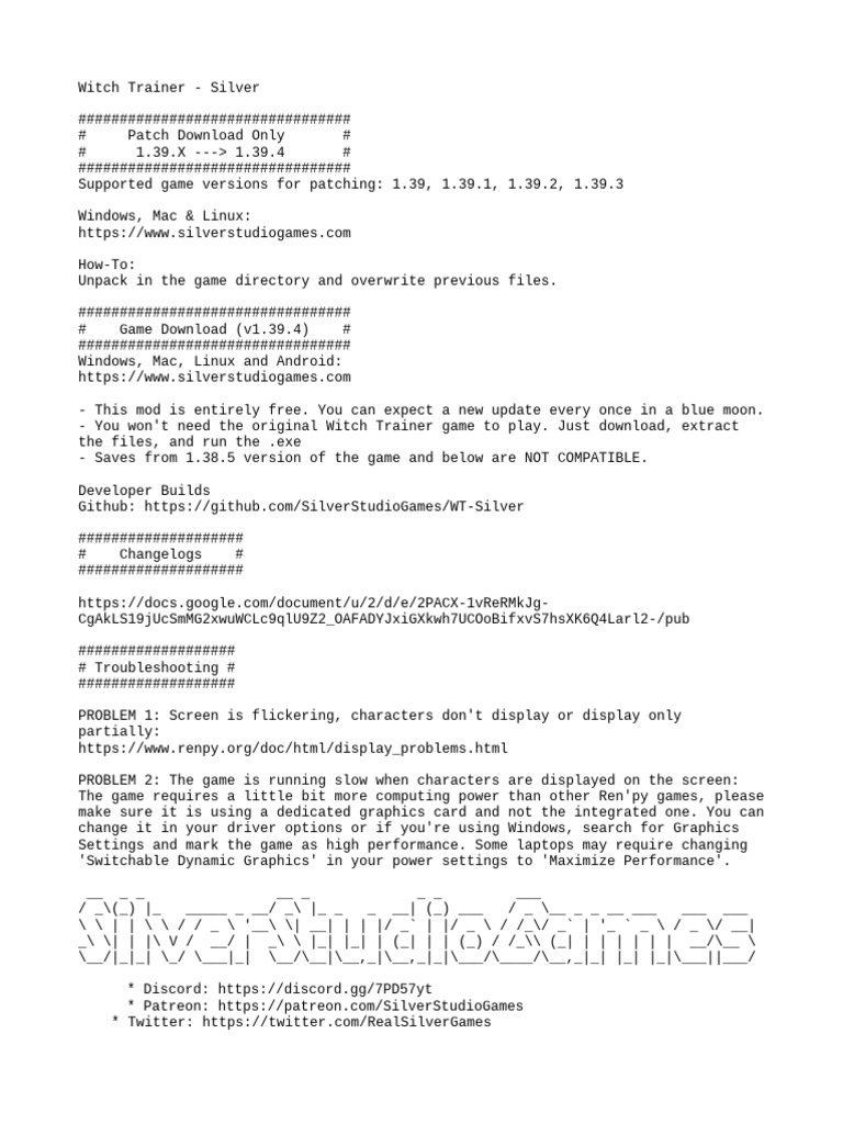 Witch Trainer - Silver (Mod) | PDF | Computers