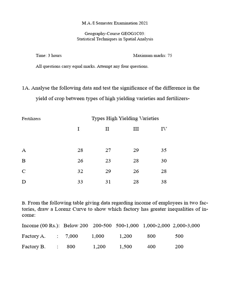 Statistical Techniques in Spatial Analysis | PDF | Data Analysis ... Statistical Techniques in Spatial Analysis | PDF | Data Analysis ...