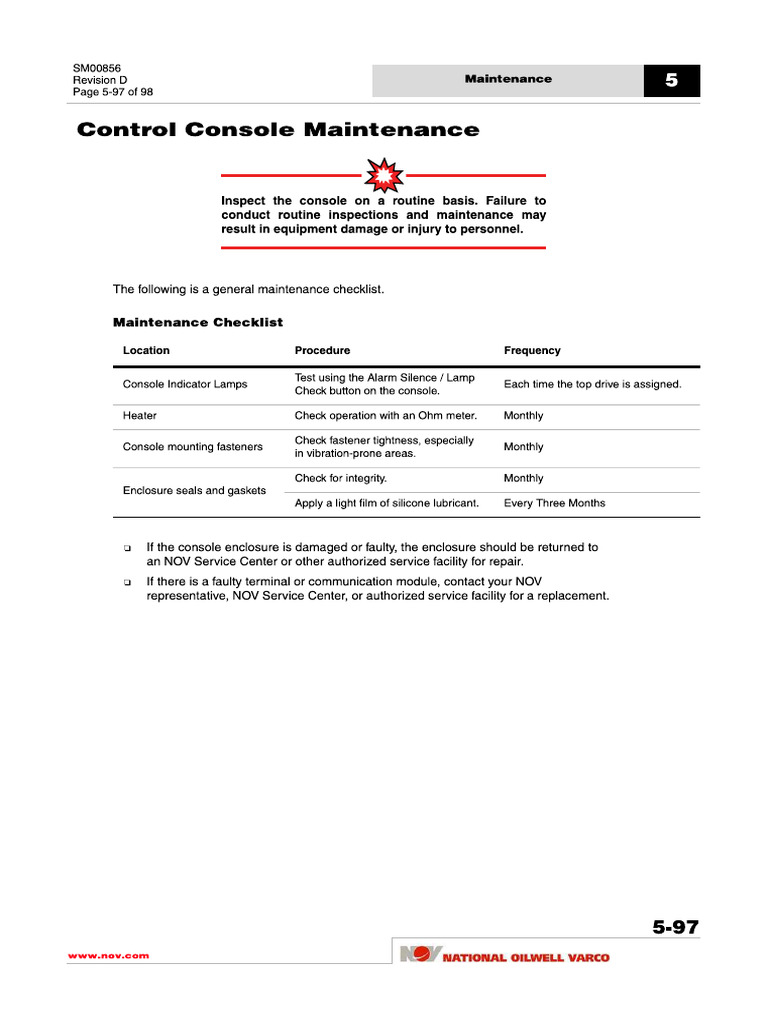 Control Console Maintenance | PDF