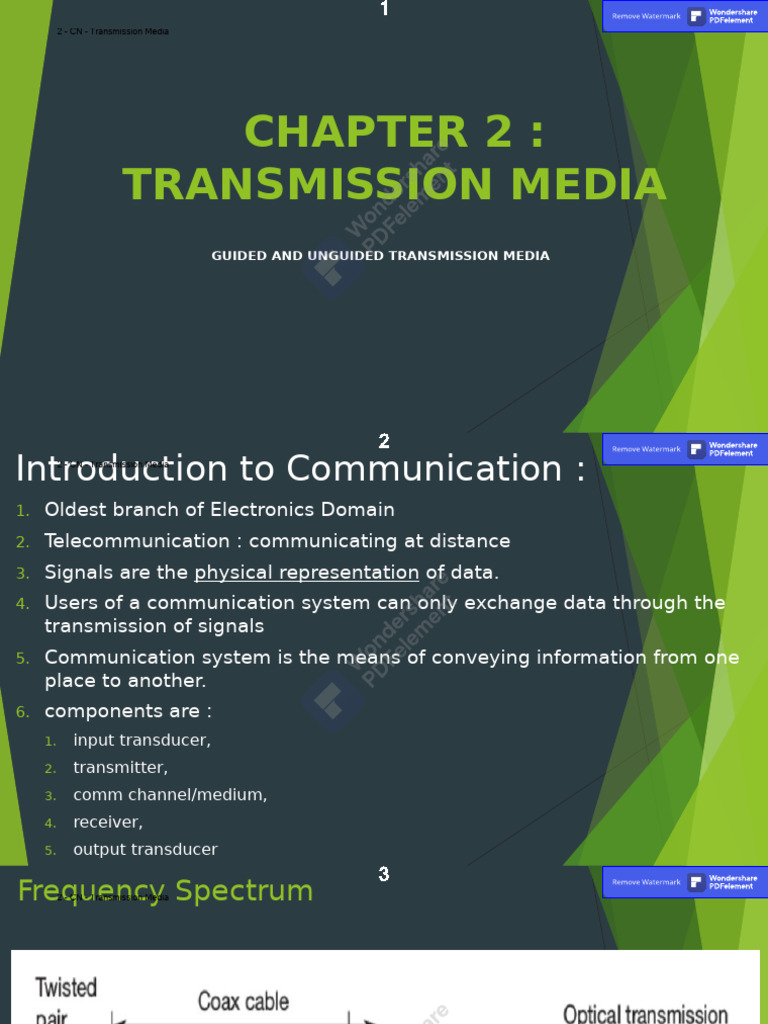 2 - CN - Transmission Media-1 | PDF | Transmission Medium | Coaxial Cable