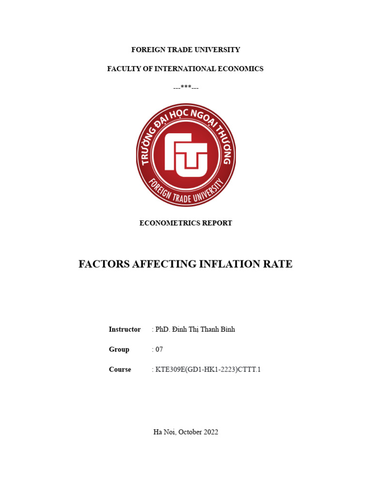 Group 07 Econometrics Pdf Cost Of Living Inflation
