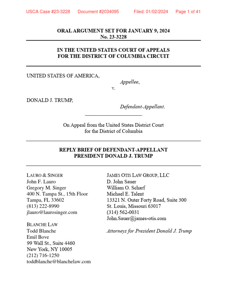 Trump Reply Brief | PDF