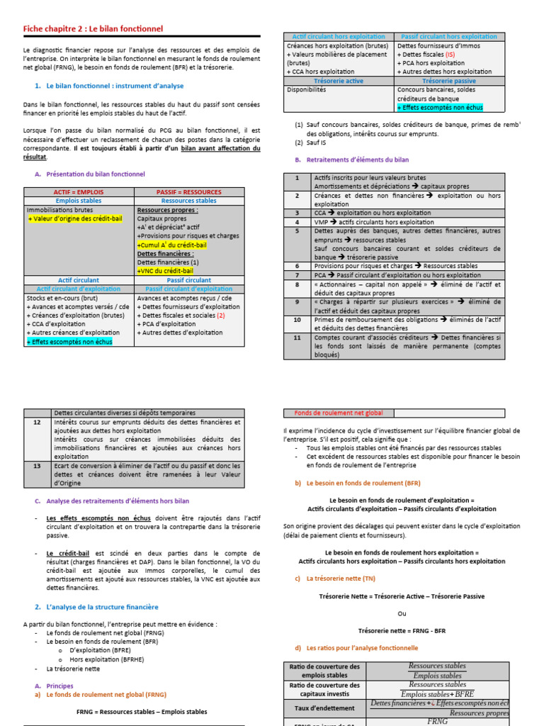 Fiche Bilan Fonctionnel | PDF