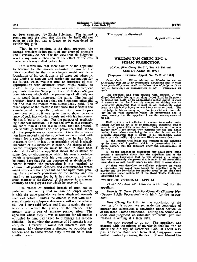 WILLIAM TAN CHENG ENG V PUBLIC PROSECUTOR | PDF