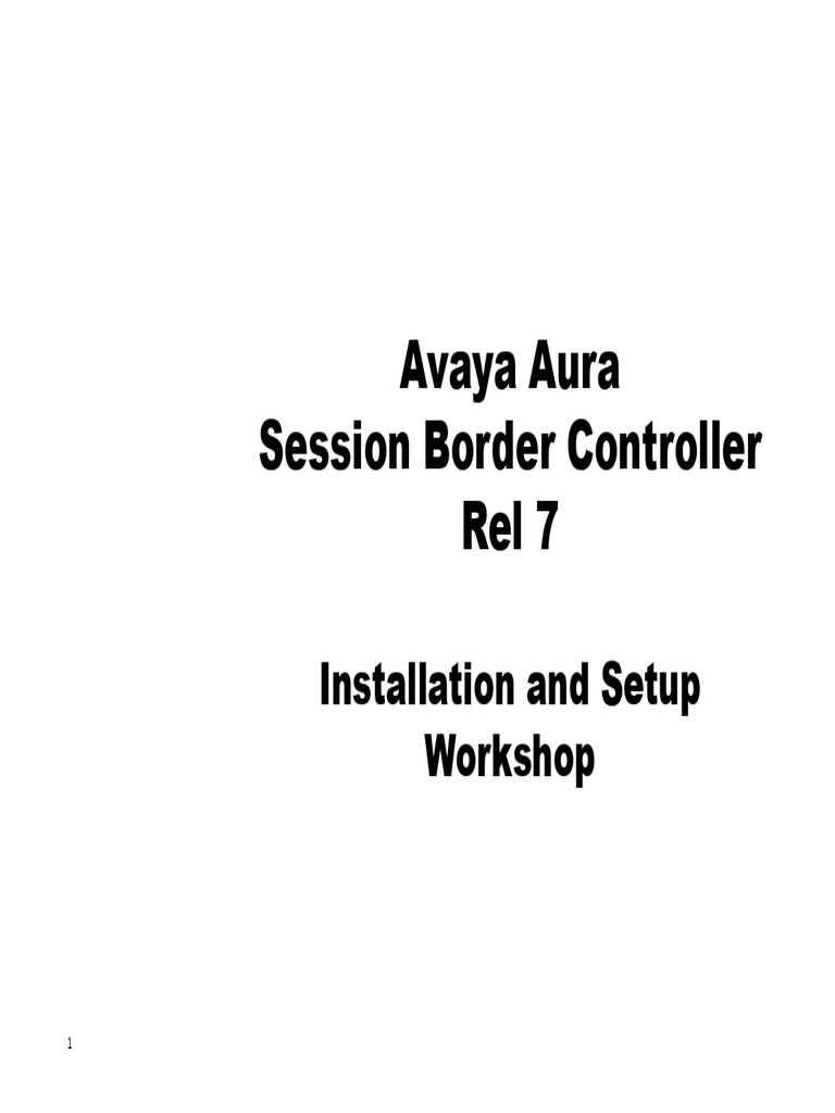 Avaya Aura Session Border Controller Rel 7 | PDF