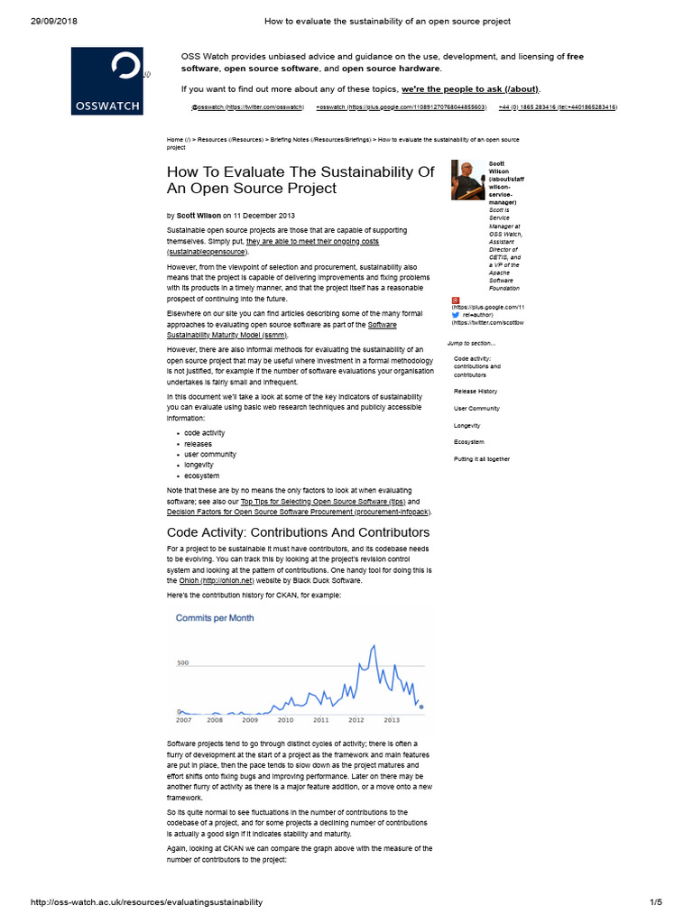 How To Evaluate The Sustainability of An Open Source Project | PDF | Version Control | Software Bug