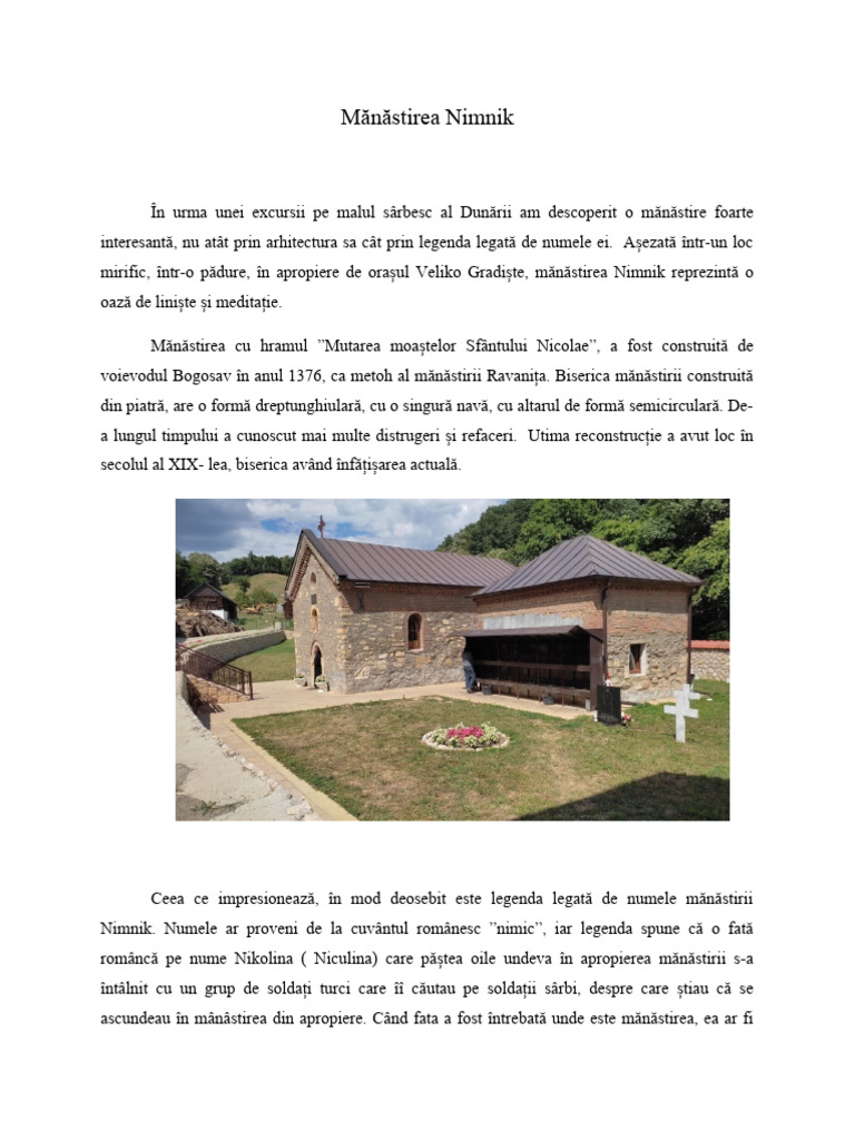 Manastirea Nimnik | PDF