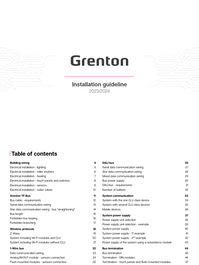 Grenton Technical WiringDiagrams EN v.3.0.2 | PDF | Electrical Wiring ...