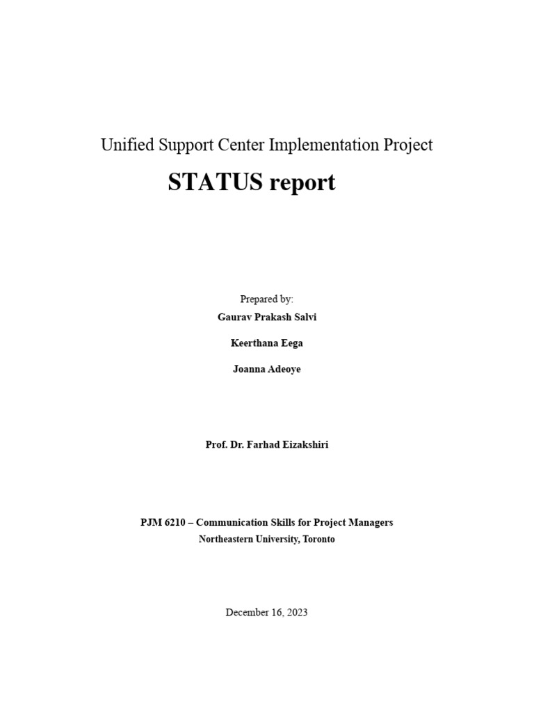Status Report | PDF