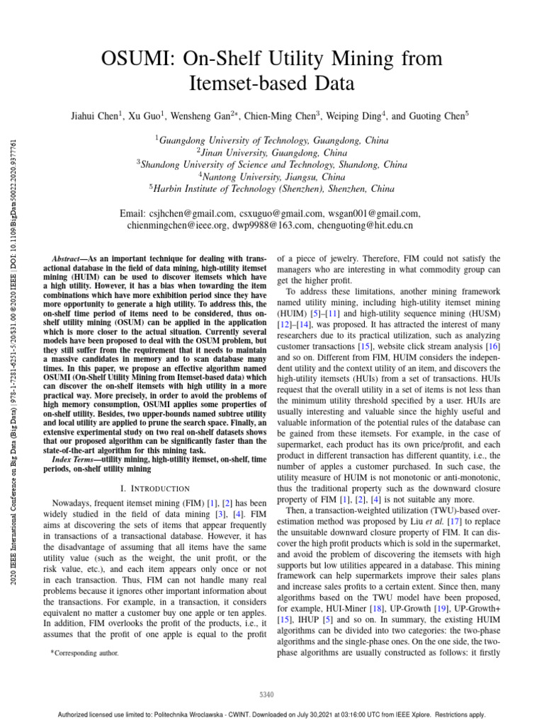 [17] Osumi On Shelf Utility Mining From Itemset Based Data Pdf