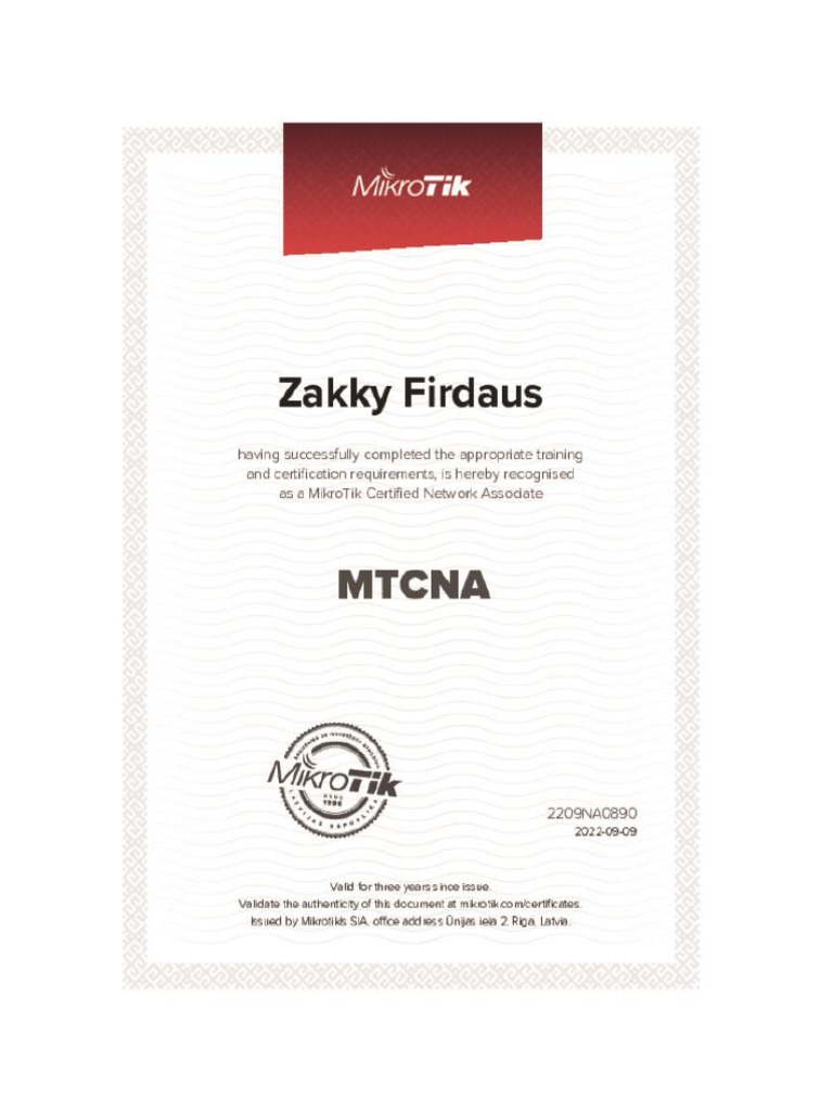 MTCNA Zakky Firdaus | PDF