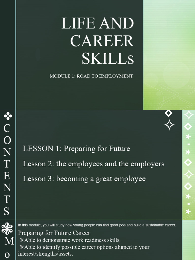 Life and Career Skills | PDF | Employment | Business