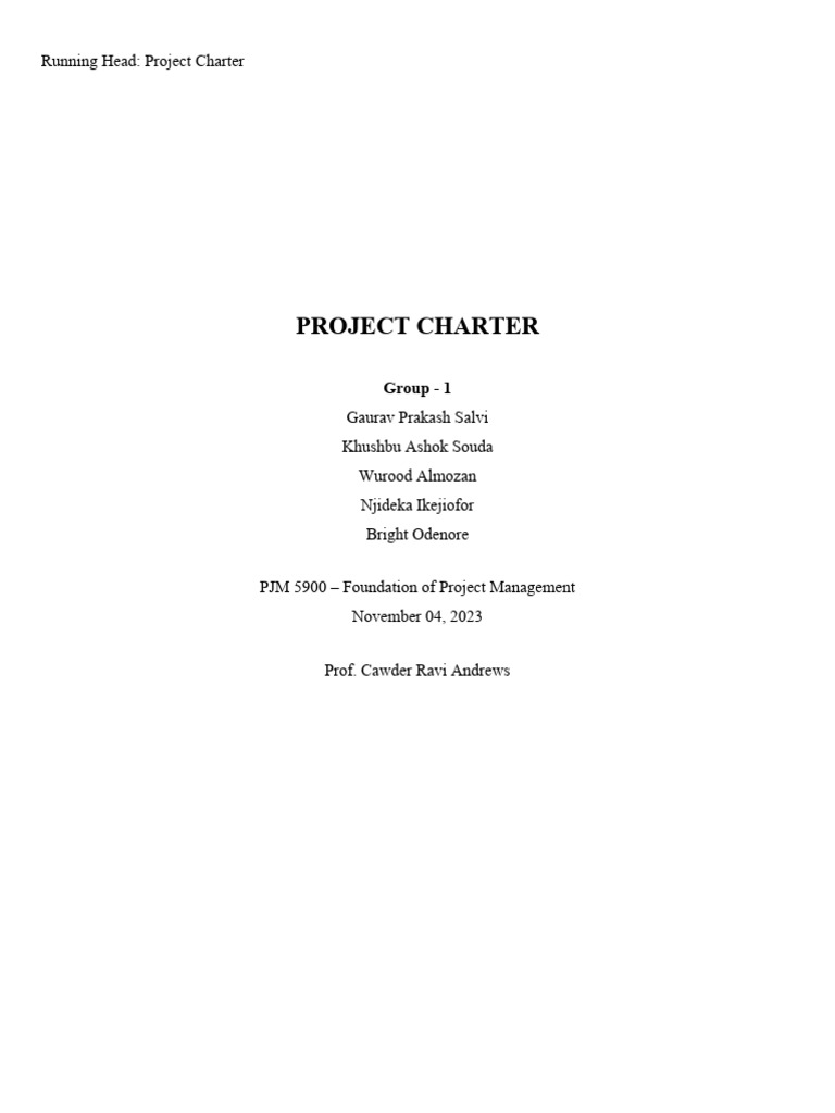 PJM5900 Group Assignment 4 - Project Charter | PDF | Mobile App | Application Software