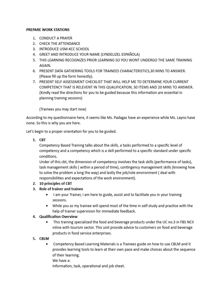 Competency Based Training Demonstration | PDF | Learning | Cognition