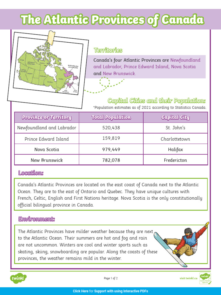 The Atlantic Provinces of Canada | PDF | Provinces And Territories Of ...