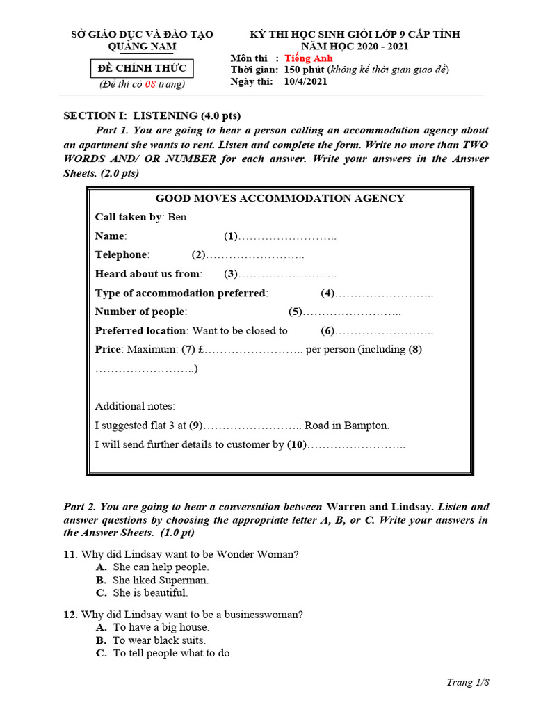 04 de Chinh Thuc HSG 9 - 2021 | PDF