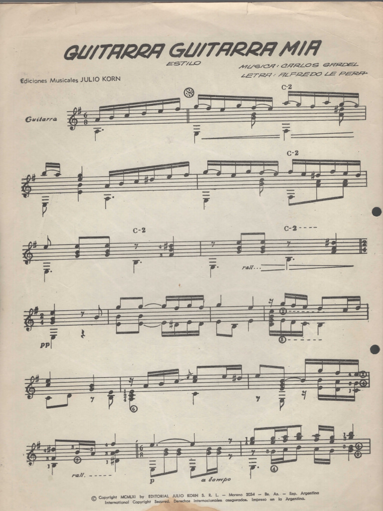 Carlos Gardel - Guitarra, guitarra mía (estilo) - letra de Alfredo Le ...