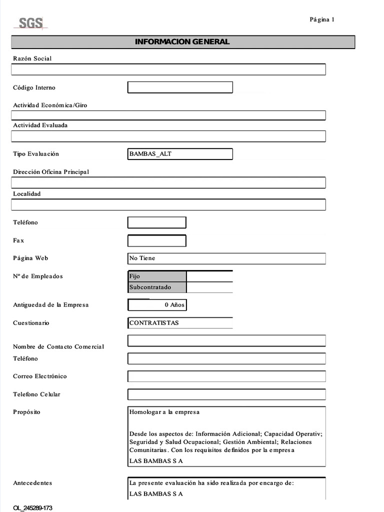 Homologacion SGS SIG | PDF