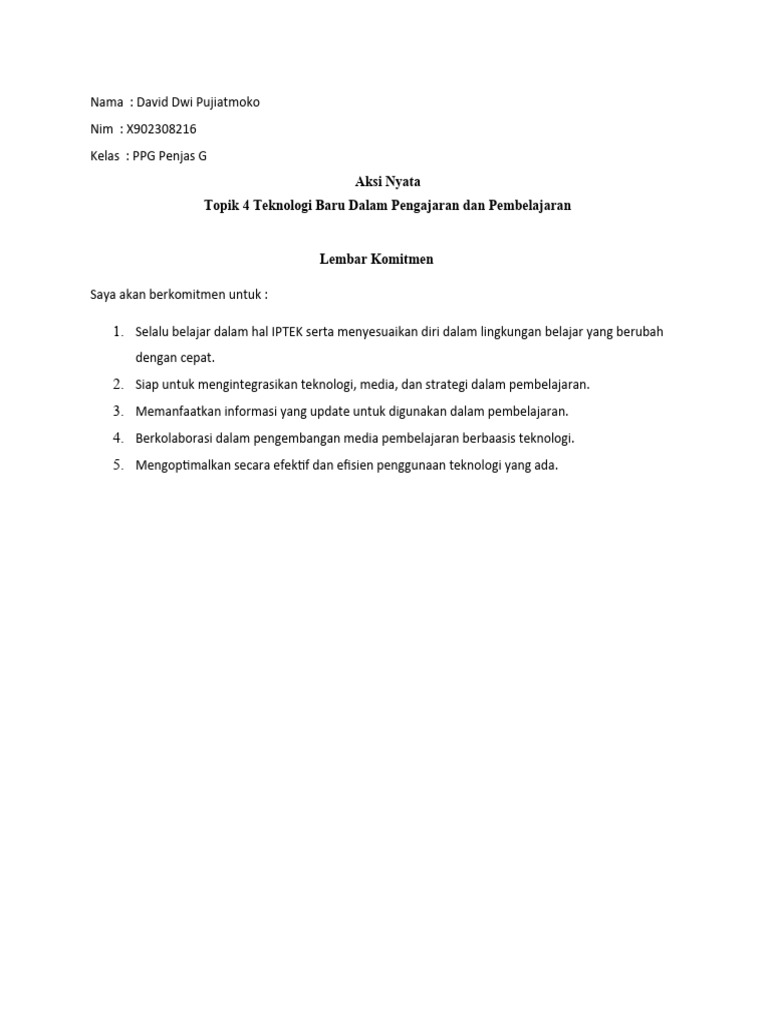 Aksi Nyata t4 TBPP David Dwi P | PDF