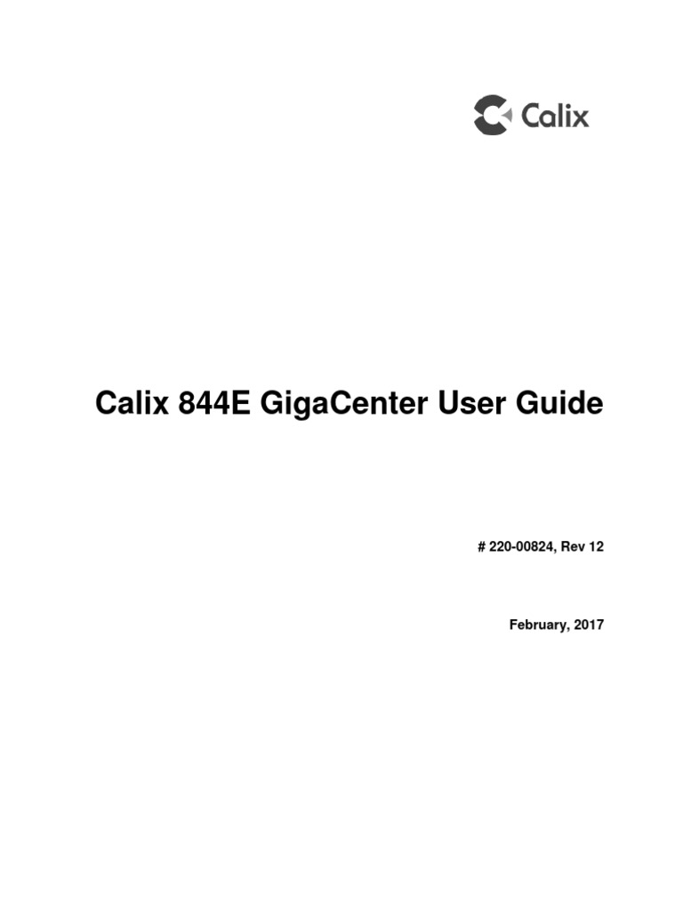 Calix 844E GigaCenter Guide | PDF