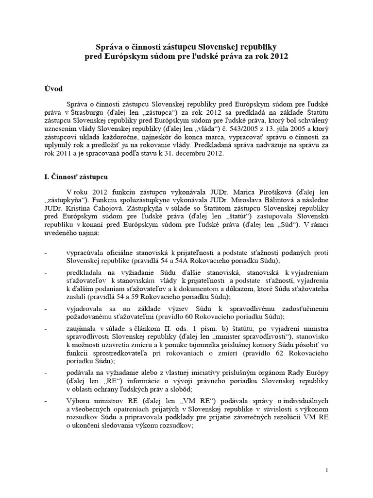 Sprava 2012 | PDF