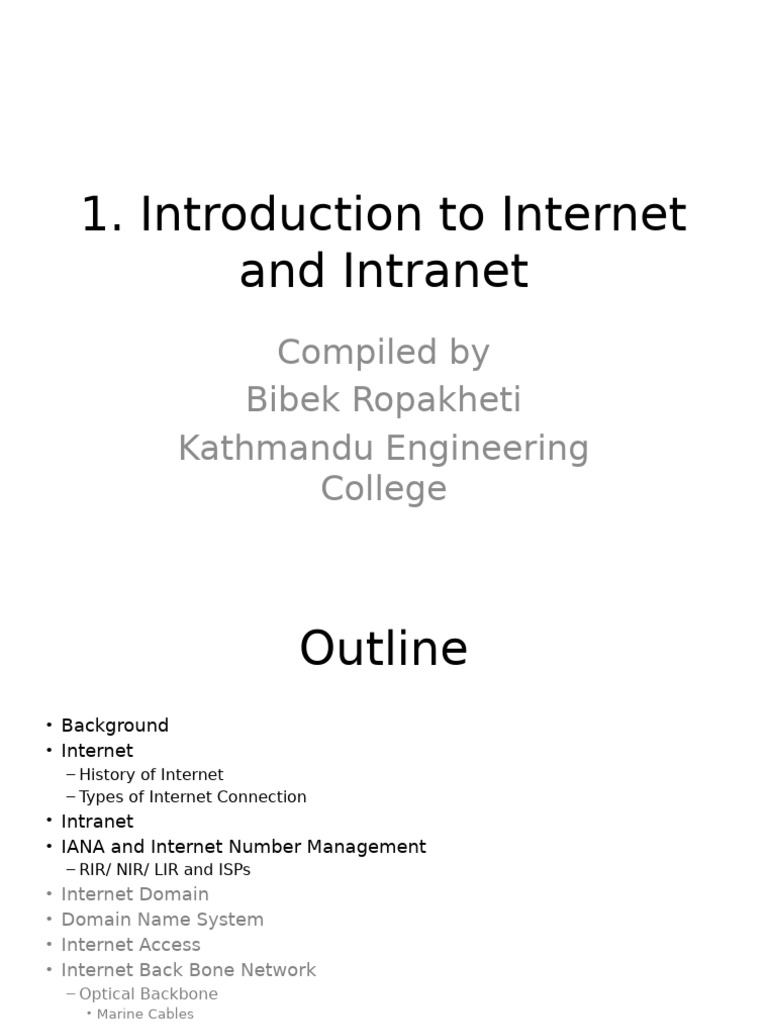 Unit 1 Introduction To Internet and Intranet | PDF | Computer Network | Internet