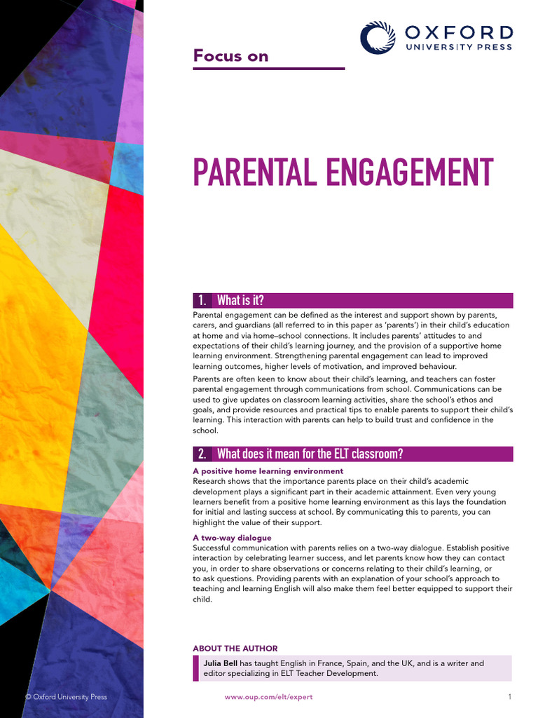 Parental Engagement Focus Paper | PDF | Learning | Communication