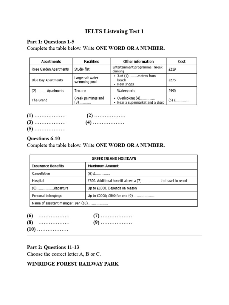 IELTS Listening Test 1 | PDF | Building Insulation | Waste