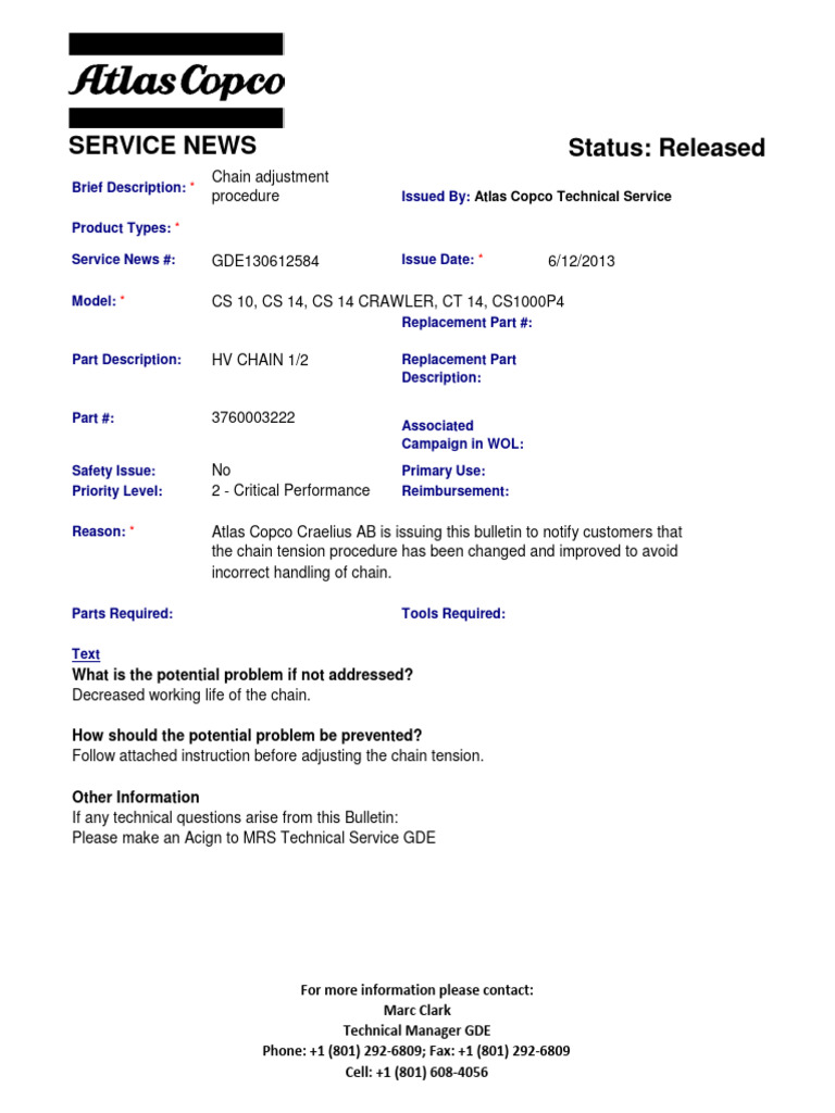 GDE130612584 Chain Adjustment Procedure | PDF | Business | Computers