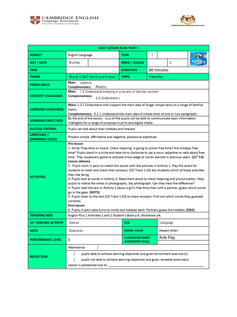 BI Year 5 Unit 0 (LP1-16) | PDF
