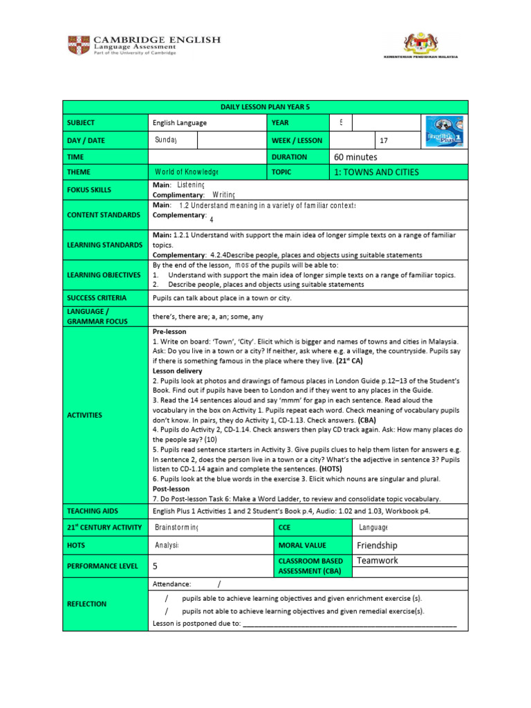 BI Year 5 Unit 1 (LP17-34) | PDF