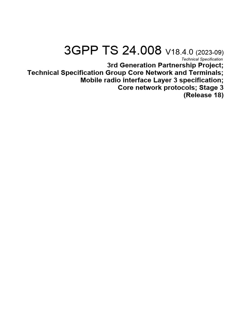 3GPP TS 24.008 | PDF | General Packet Radio Service | 3 Gpp