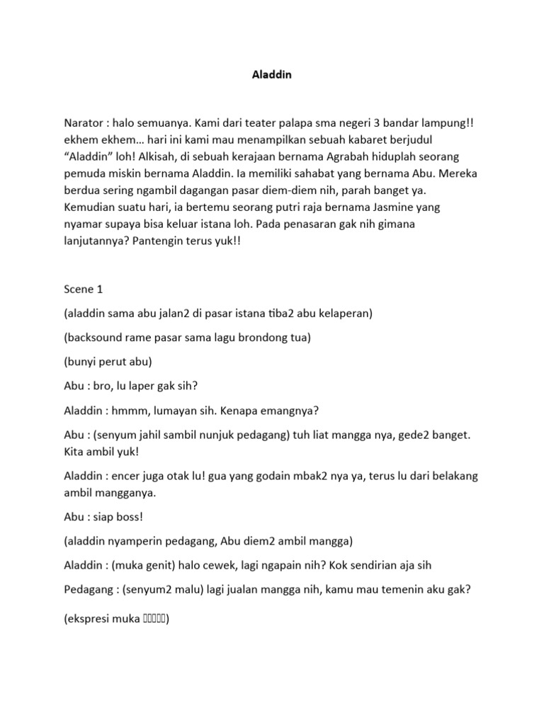 Naskah Aladdin | PDF