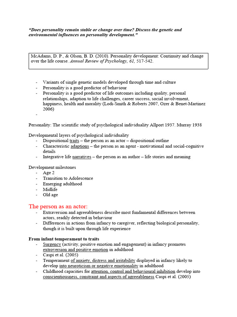 Personality Development Insights | PDF | Extraversion And Introversion ...