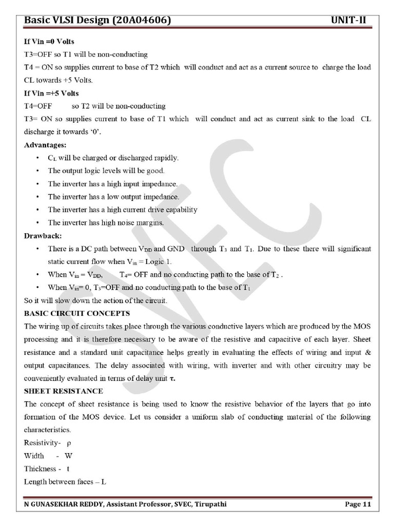 Basic Vlsi Design (Aut) - Unit Iii Material | PDF Basic Vlsi Design (Aut) - Unit Iii Material | PDF