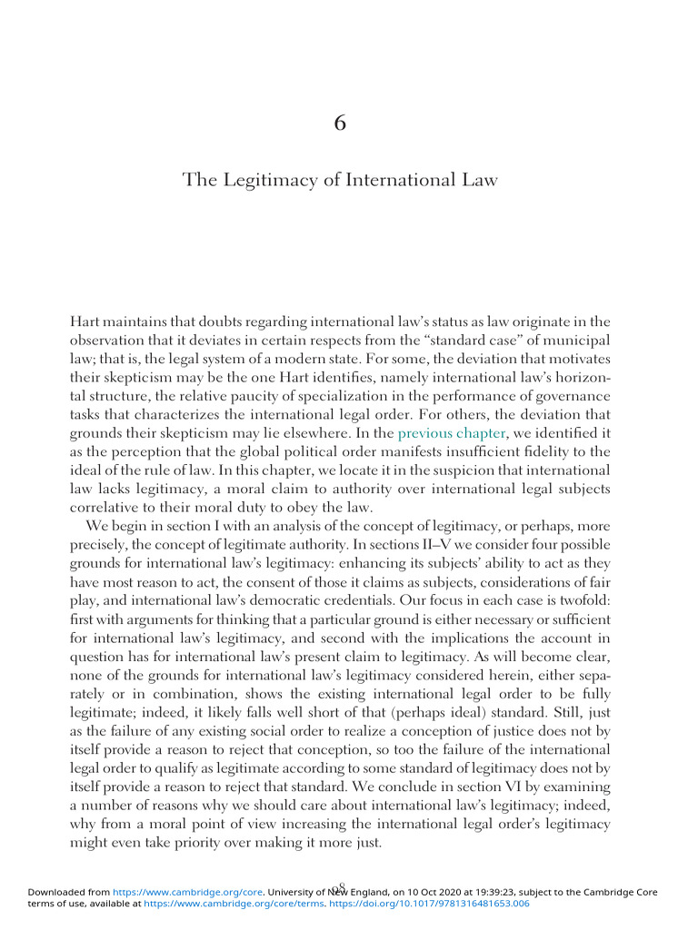 The Legitimacy of International Law: Previous Chapter | PDF