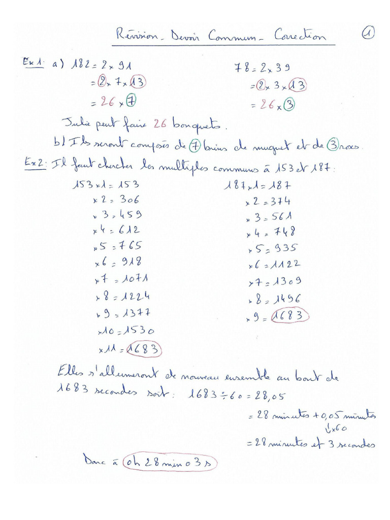 Entrainement Devoir Commun Correction | PDF