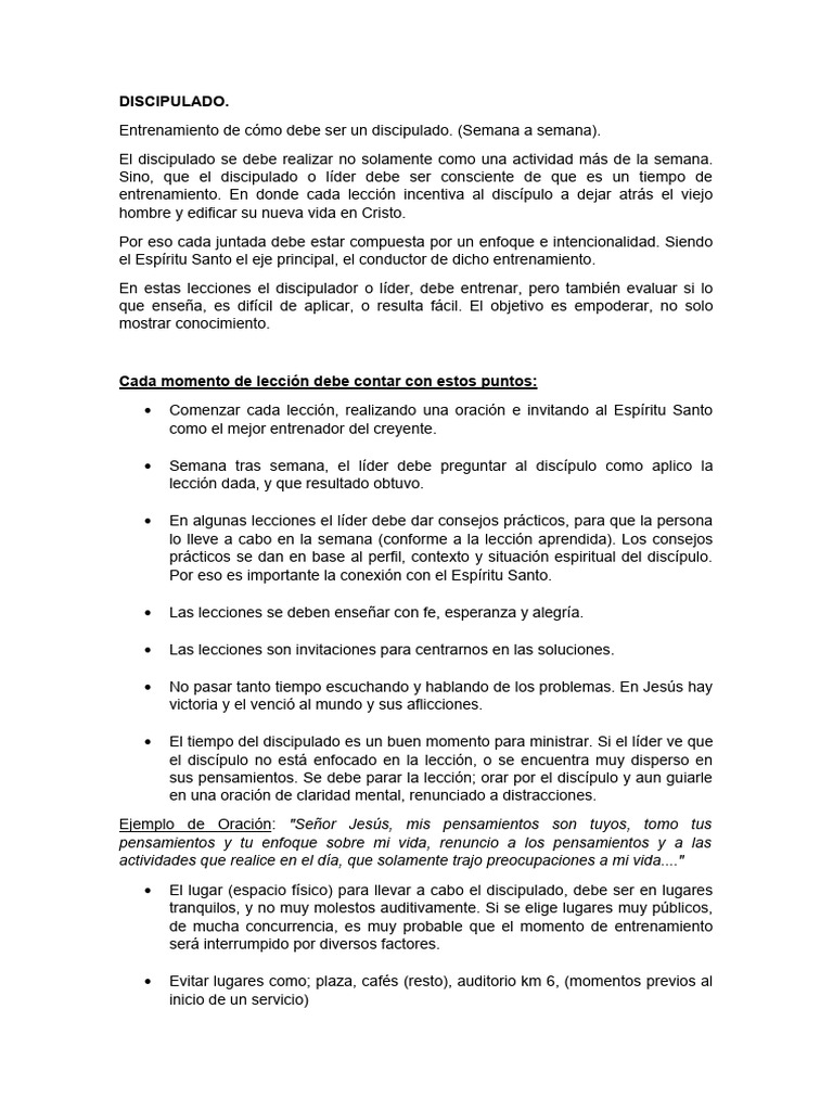 Guía Práctica para un Discipulado Efectivo | PDF | Oración