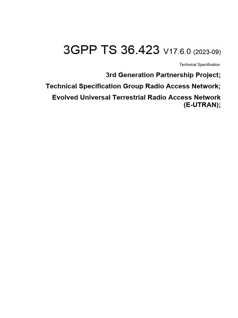 3GPP TS 36.423 | PDF
