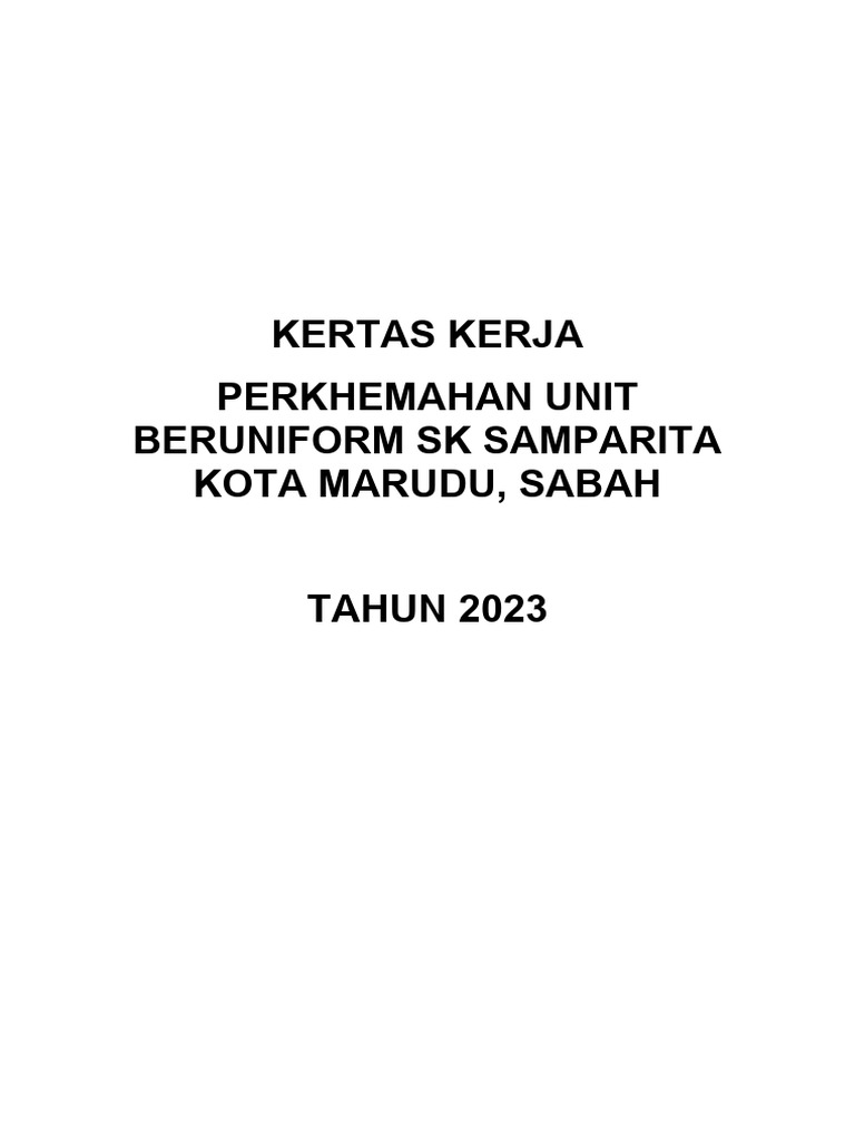 Kertas Kerja Perkhemahan Ubf 2023 | PDF